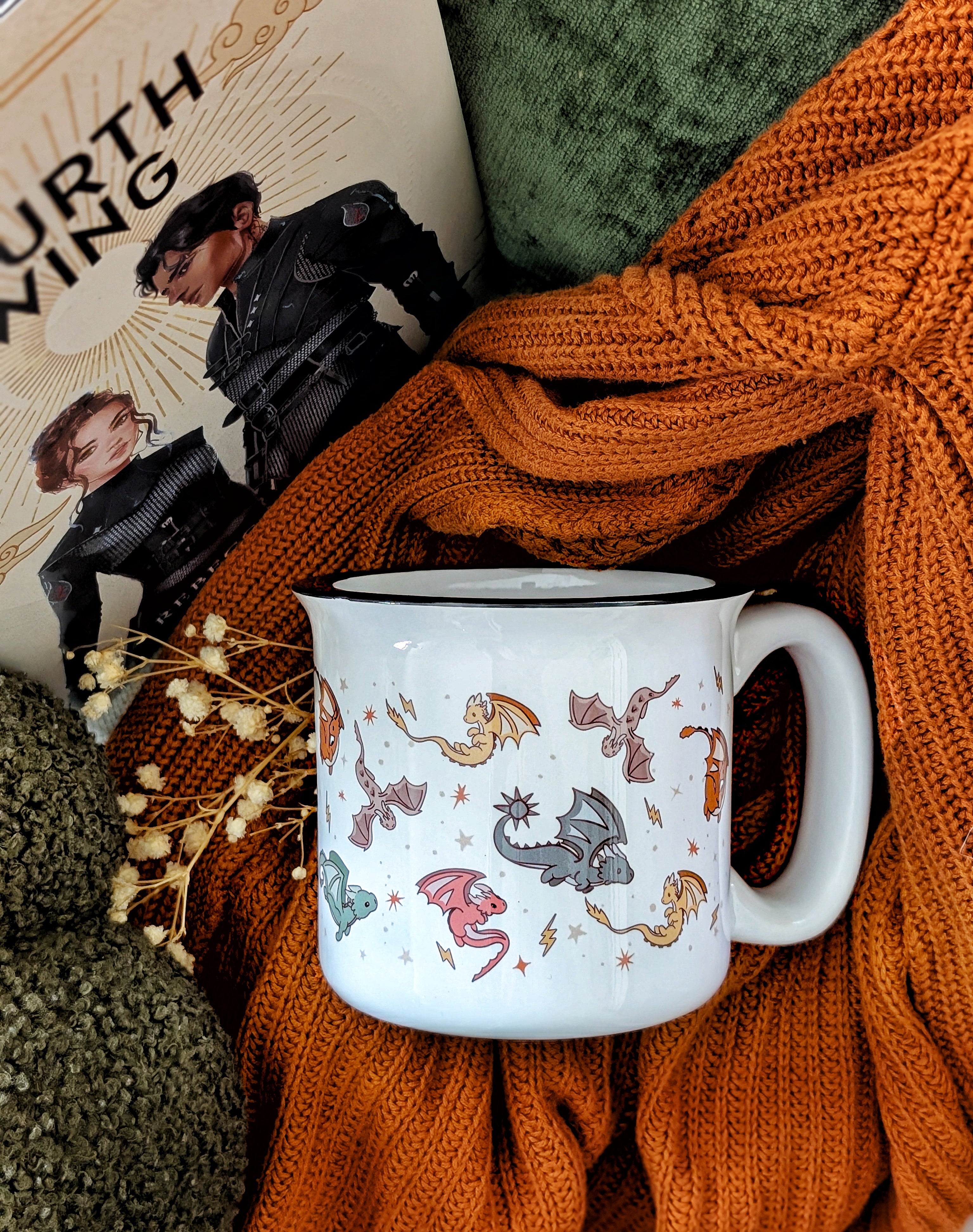 Chibi Dragons Ceramic Mug | Fourth Wing – Narrative Threads