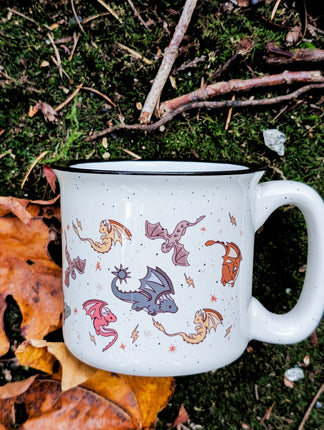 Chibi Dragons Ceramic Mug | Fourth Wing – Narrative Threads